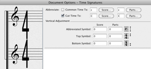 Creating Big Time Signatures in Finale which include the Cut Time ...